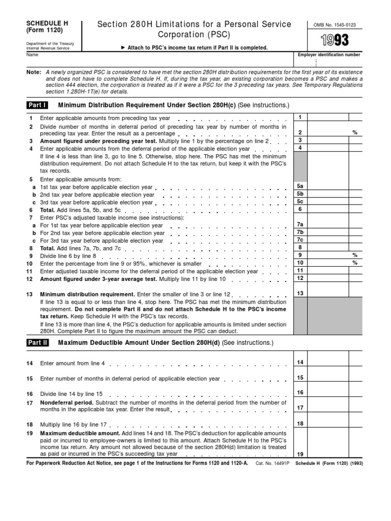 US Internal Revenue Service: f1120sh - 1993 | PDF | Irs Tax Forms ...