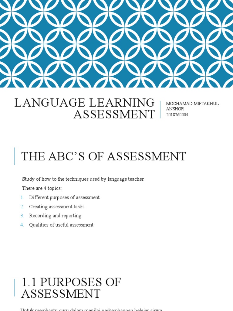 Language Learning Assessment | PDF