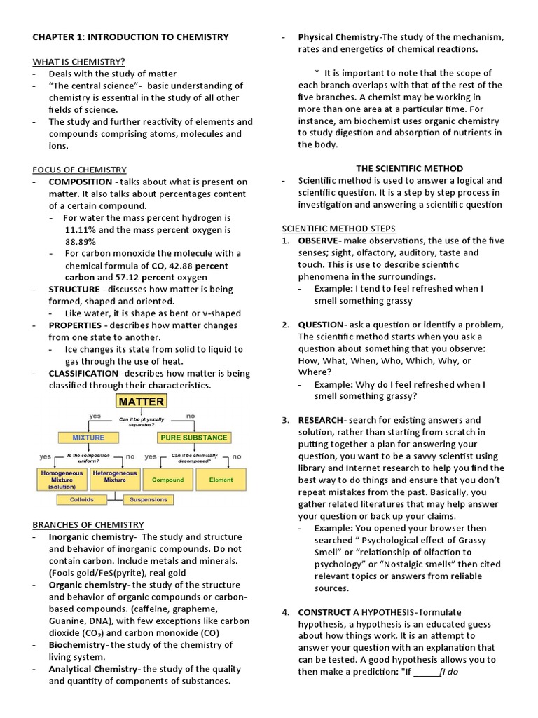Chapter 1: Introduction To Chemistry | PDF | International System Of ...