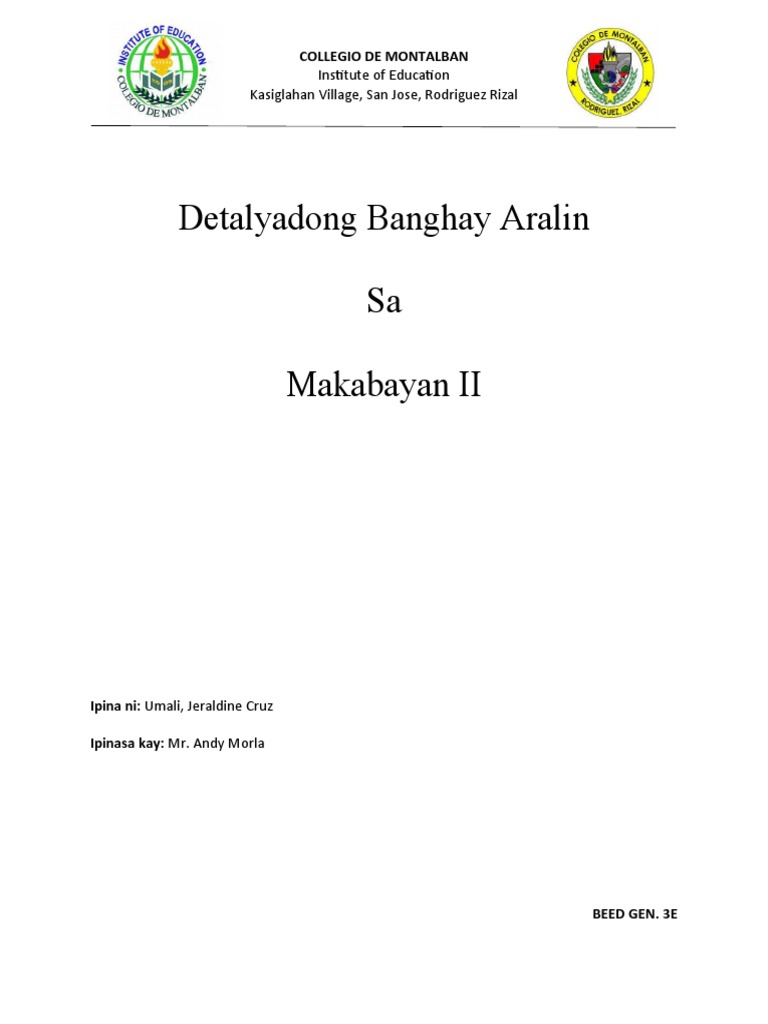 Detalyadong Banghay Aralin: Makabayan II | PDF