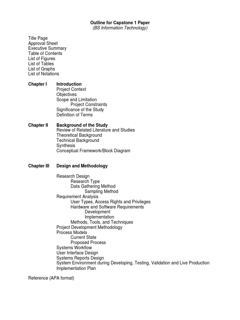 Capstone Project Outline for IT Degree | PDF