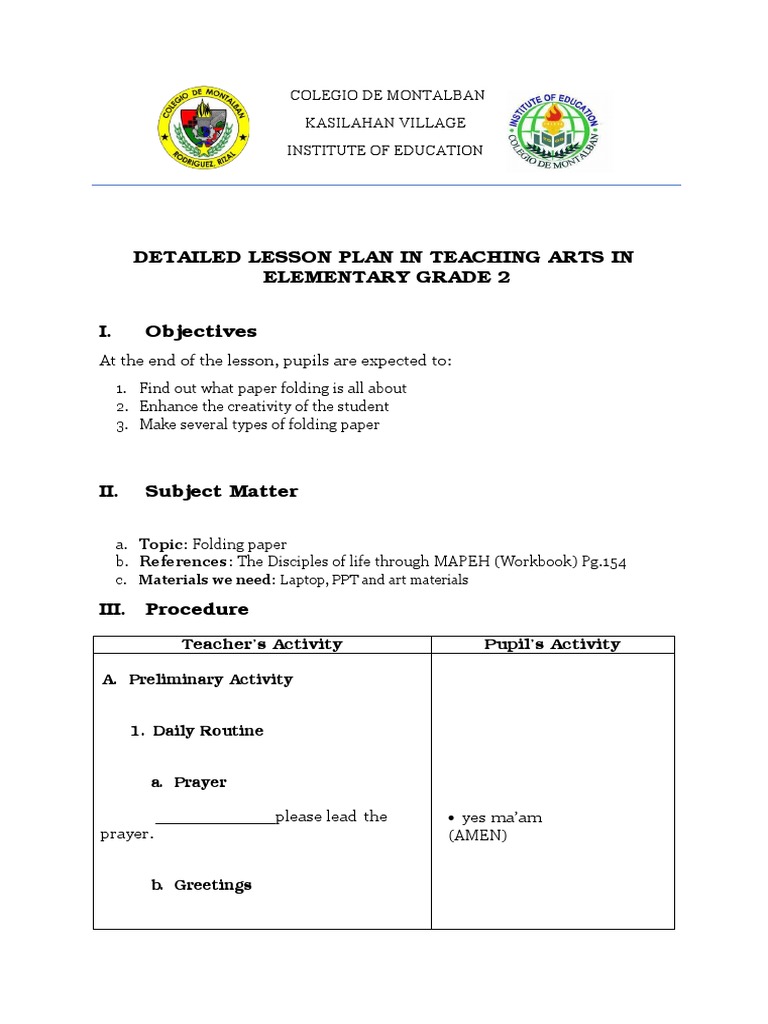 Paper Folding Techniques for Elementary Students | PDF | Origami ...