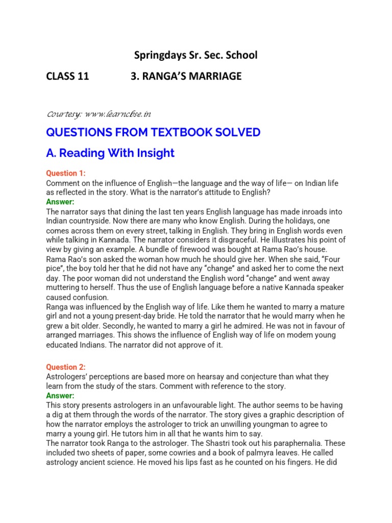 Ranga's Marriage: Cultural Insights and Analysis | PDF | Marriage ...