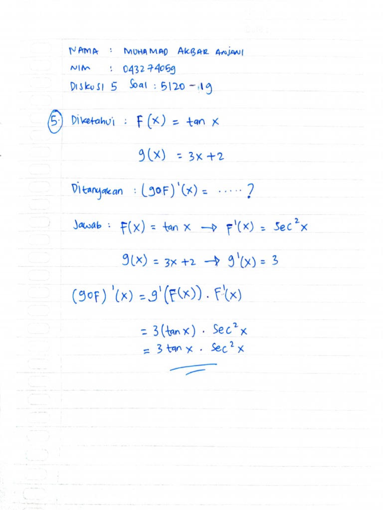 Re Diskusi 5 Kalkulus | PDF