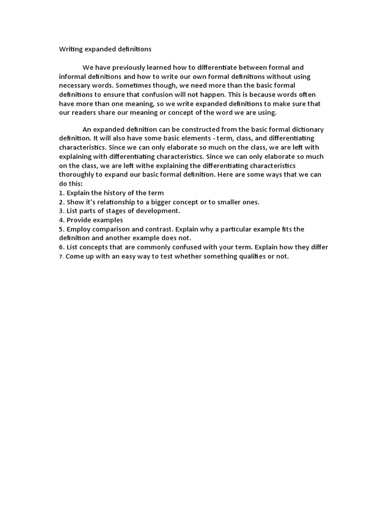 Writing Expanded Definitions | PDF