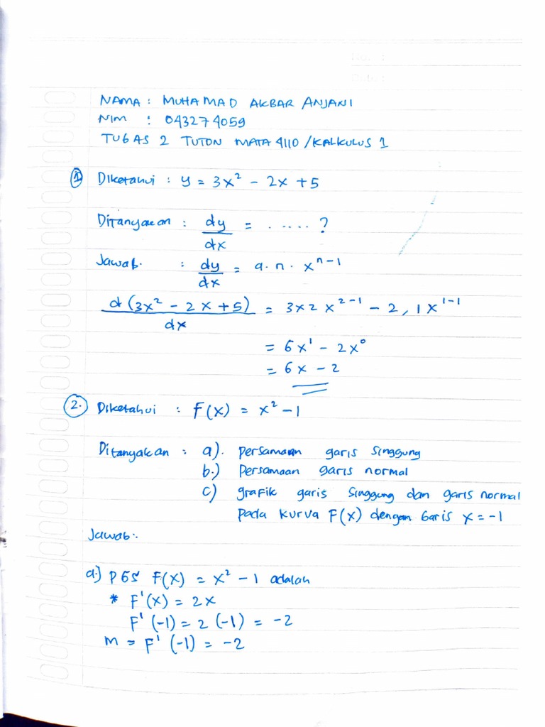 Tugas 2 Kalkulus Muhamad Akbar Anjani | PDF