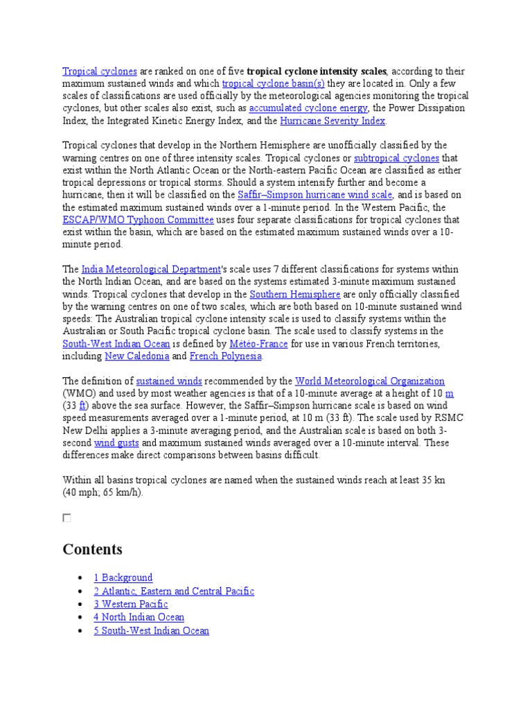 Tropical Cyclone Scales | PDF | Tropical Cyclones | Storms
