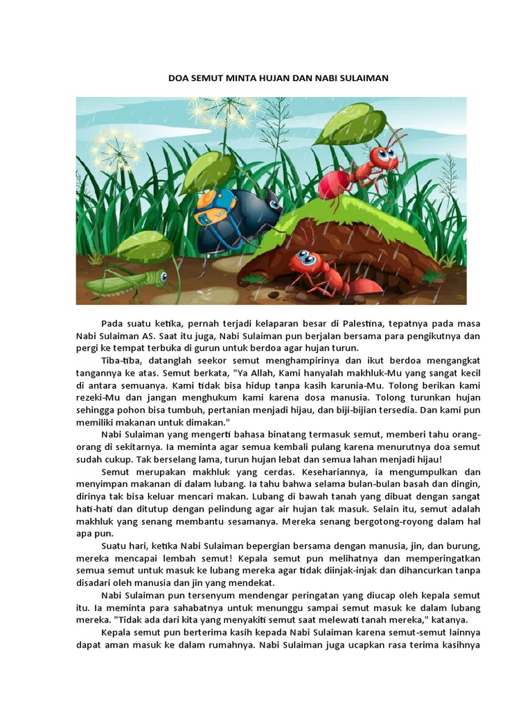 Doa Semut Minta Hujan Dan Nabi Sulaiman | PDF