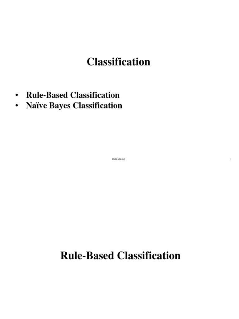 Lec06 Classification NaiveBayes RuleBased | PDF | Statistical Classification | Bayesian Inference