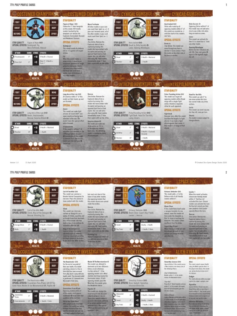 7TV Pulp Cards | Download Free PDF | Gaming | Toys