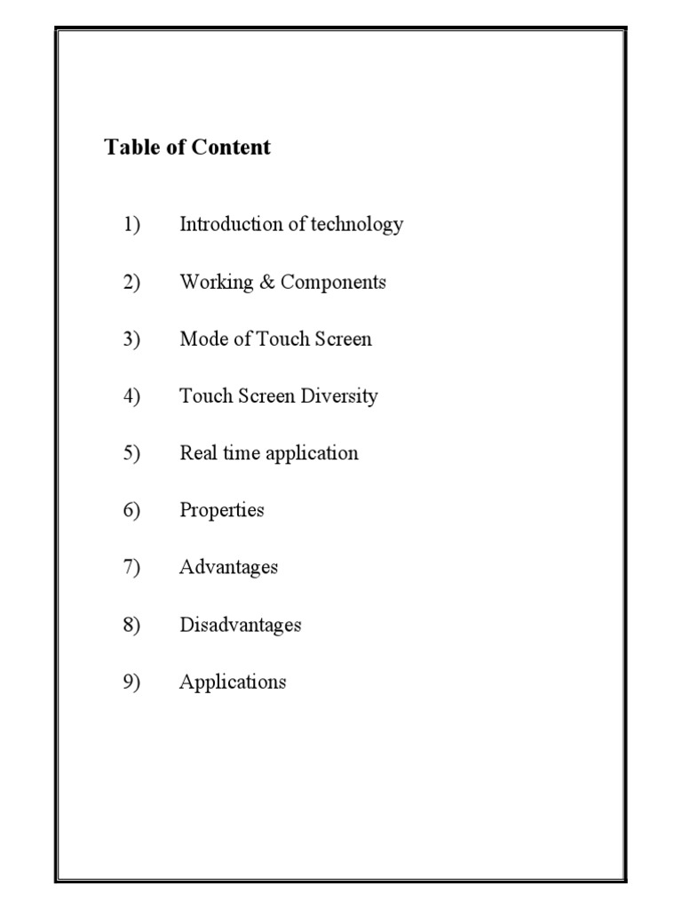 Touch Screen Technology | PDF | Touchscreen | Computer Engineering
