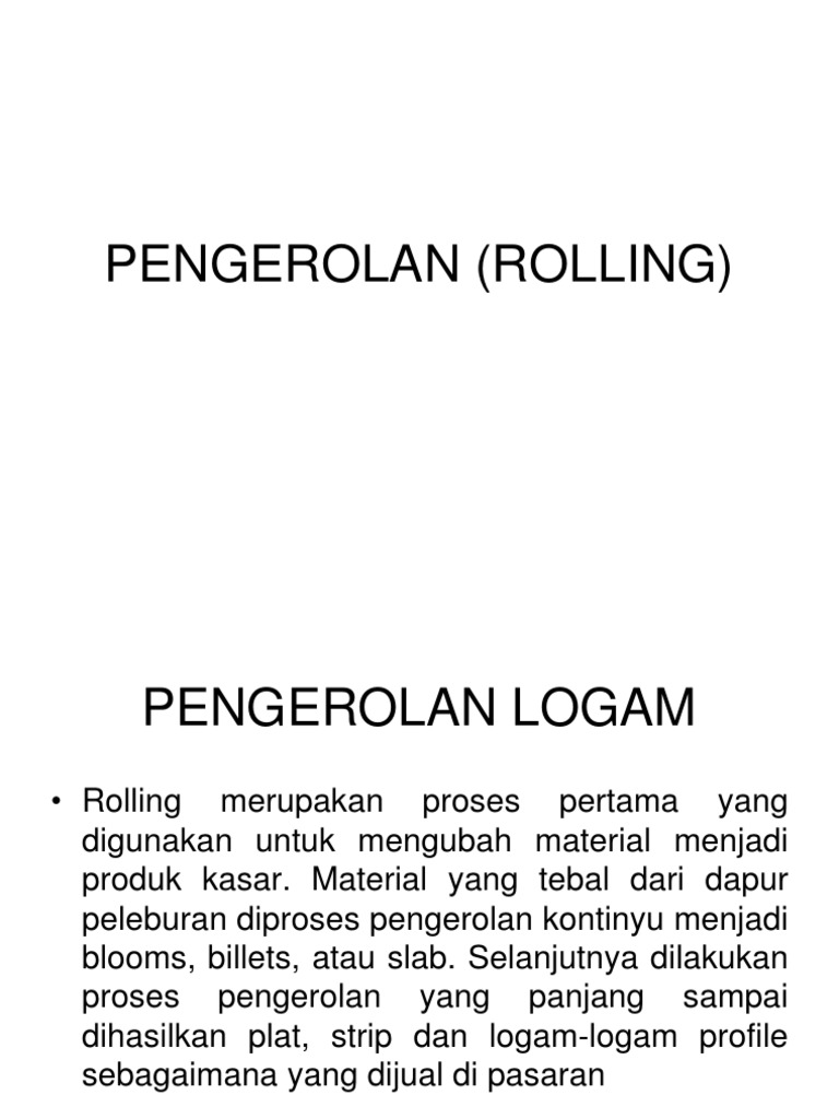 Pengerolan Logam (Metal Rolling) | PDF
