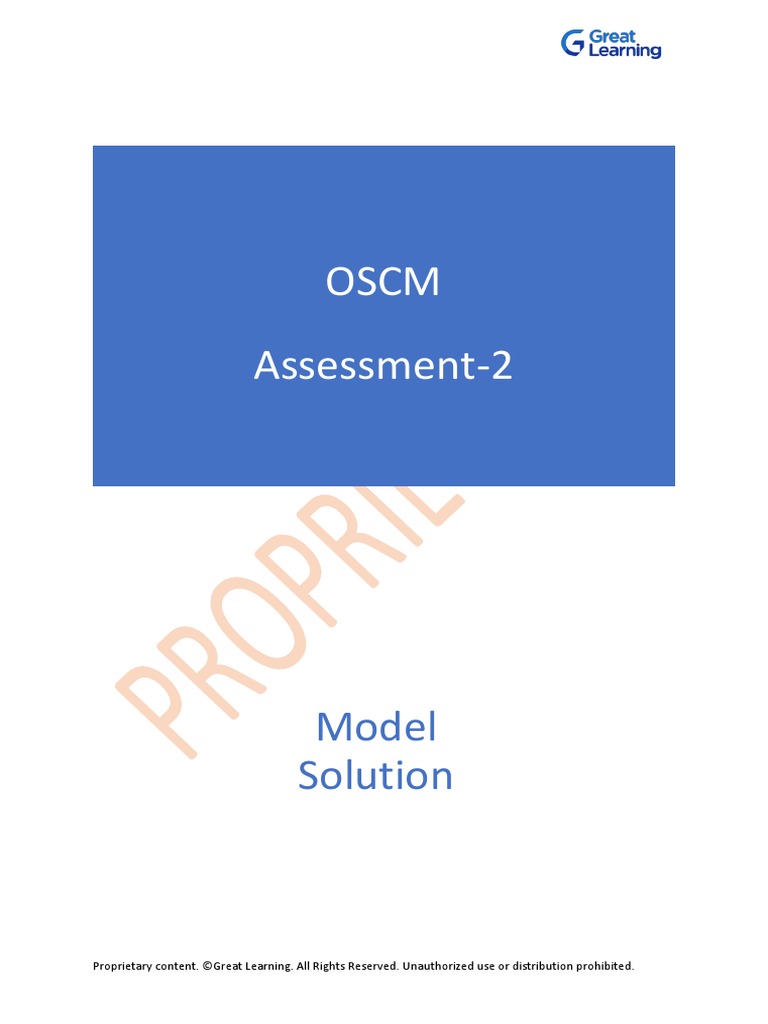 Oscm Assessment-2: Model Solution | PDF | Petroleum | Oil Refinery