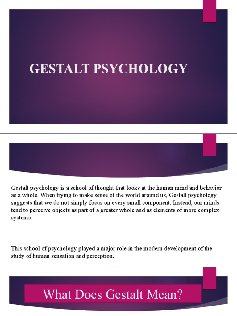 Gestalt Psychology | PDF | Self-Improvement