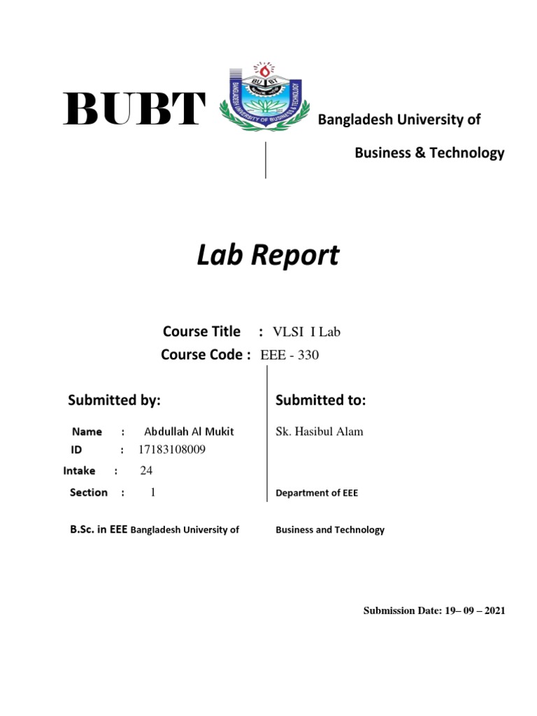 Lab Report: Bangladesh University of Business & Technology | PDF ...
