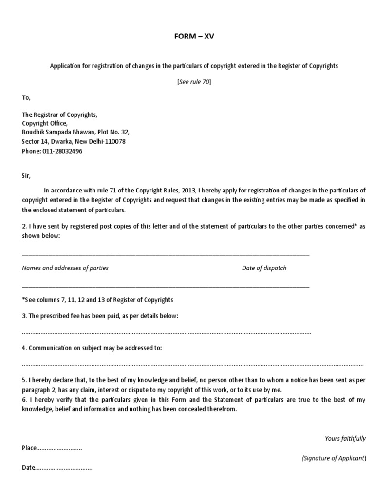 Form XV and Check List | PDF | Notary Public | Copyright