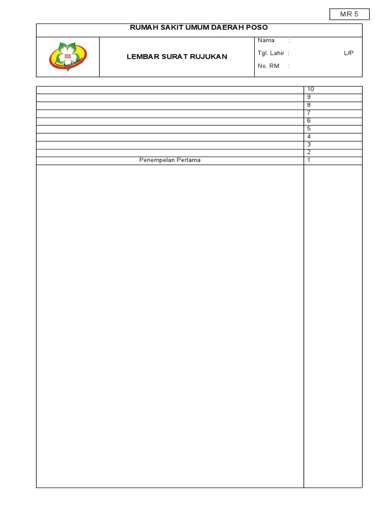 MR 5 Lembar Penempelan Surat Rujukan | PDF