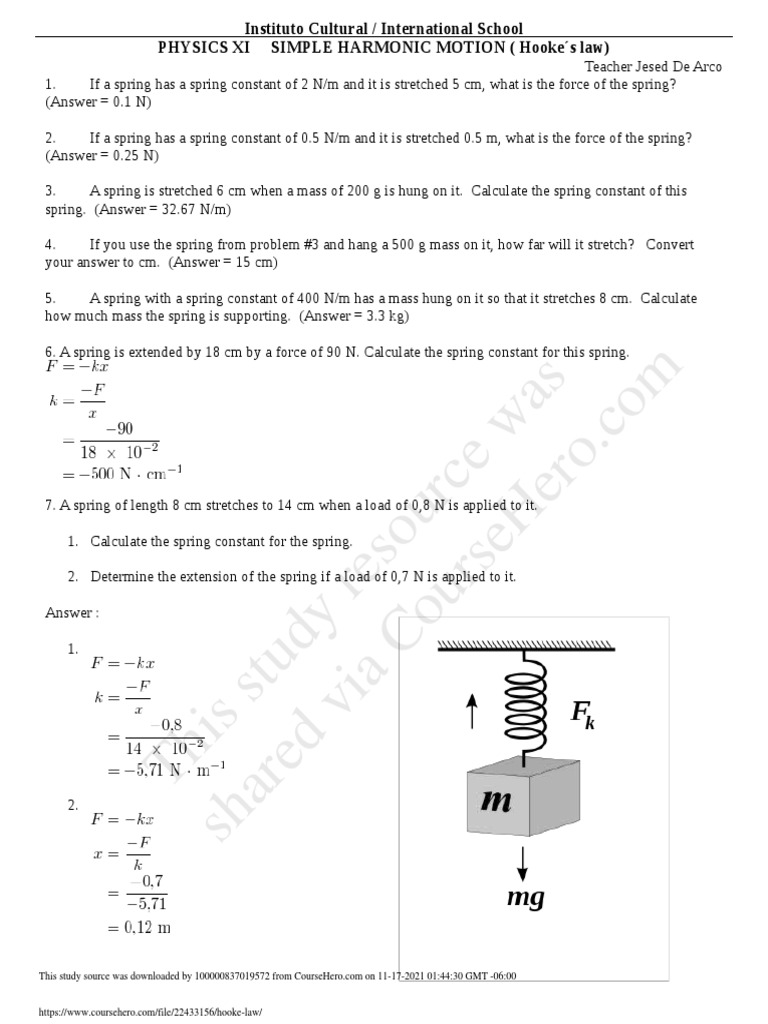 Physics Spring Wave | PDF | Force | Physical Sciences