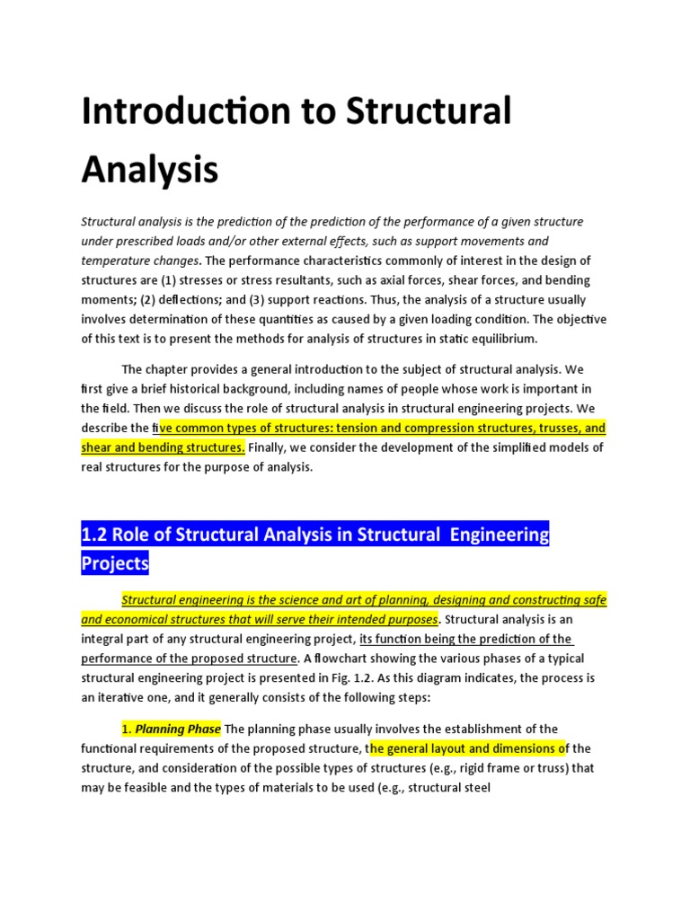 Introduction to Structural Analysis Techniques | PDF | Bending | Truss