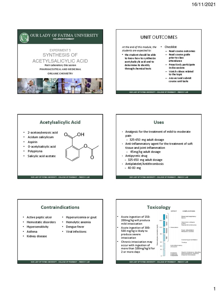 PMOC311 Lab - Preparation of Acetylsalicylic Acid | PDF | Aspirin ...