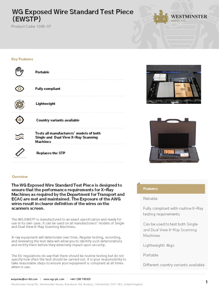 WG Exposed Wire Standard Test Piece | PDF | Computing