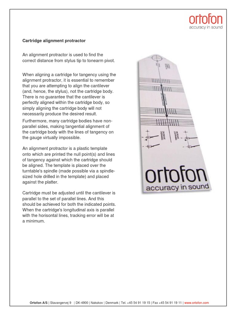 Cartridge Alignment Protractor Guide | PDF | Technology & Engineering