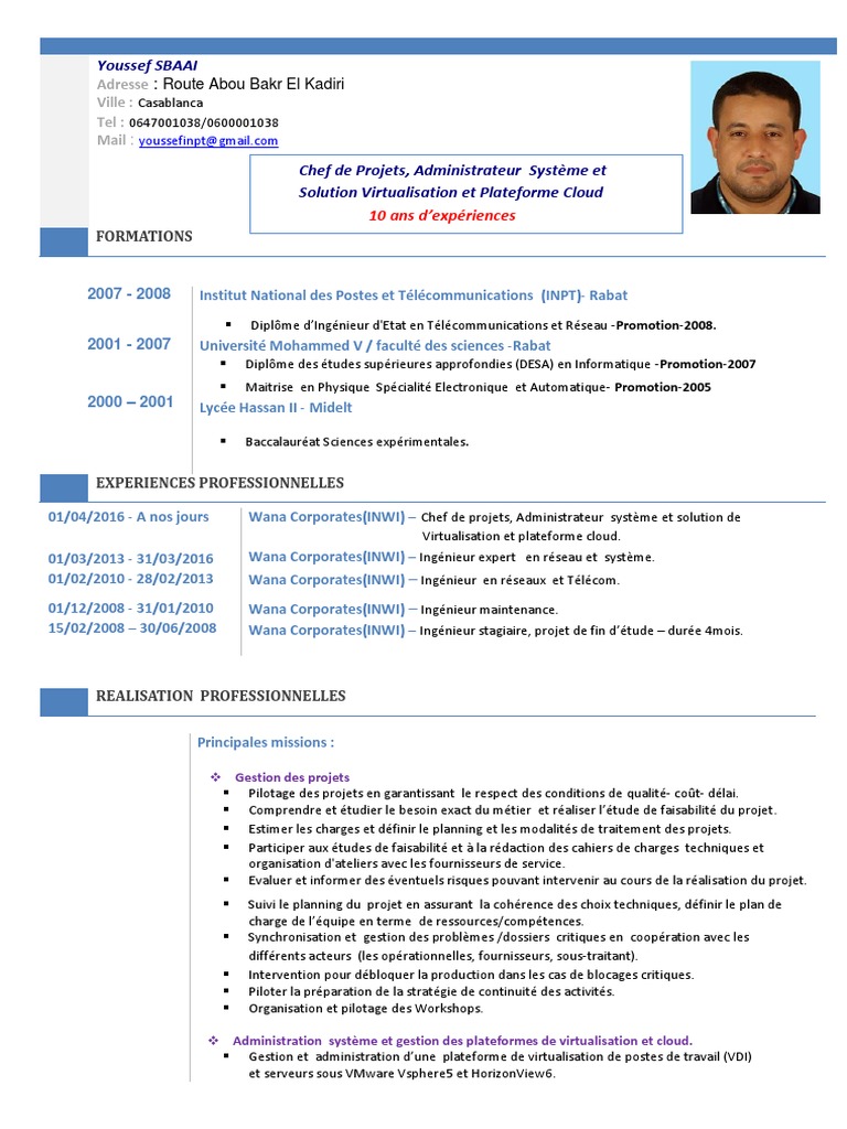 CV Professionnel - Youssef SBAAI-2 | PDF | Microsoft Access | Cloud ...