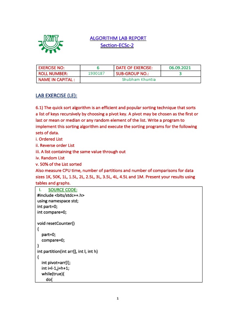 Lab Exercise (Le) :: Algorithm Lab Report Section-Ecsc-2 | PDF ...