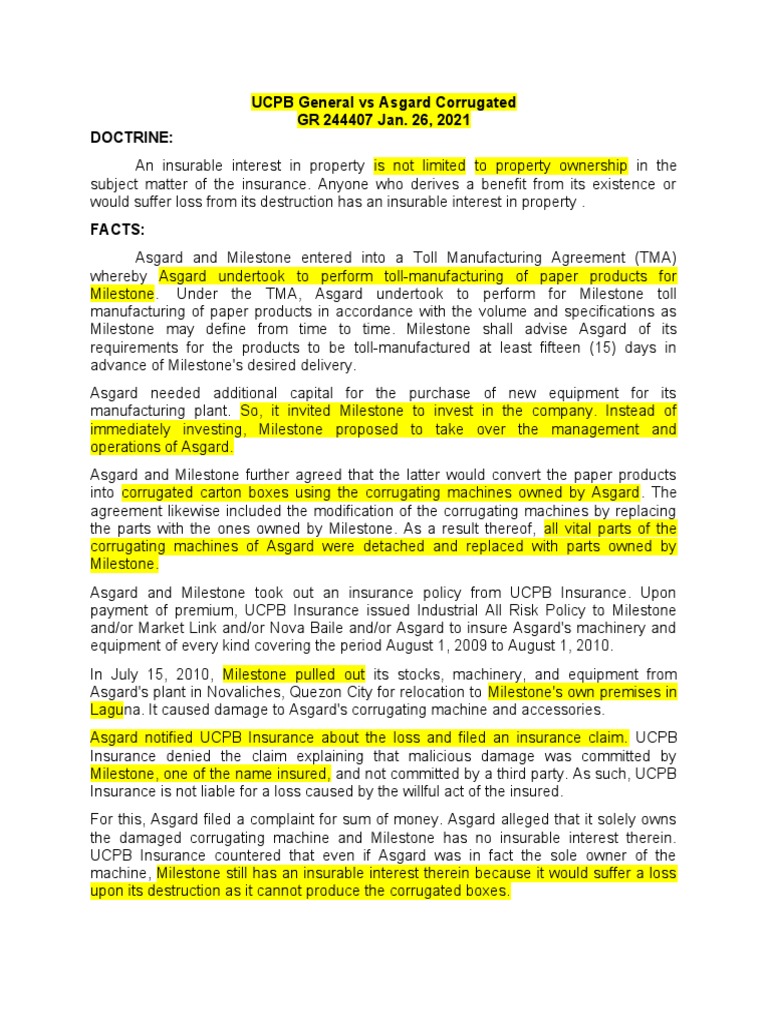 Insu Case Digest | PDF | Mortgage Law | Insurance