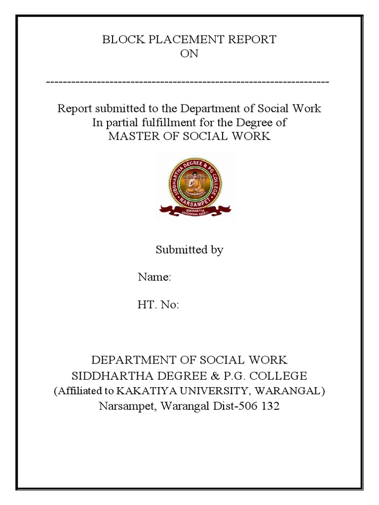 BLOCK PLACEMENT REPORT Front Papers | PDF | Academia | Students