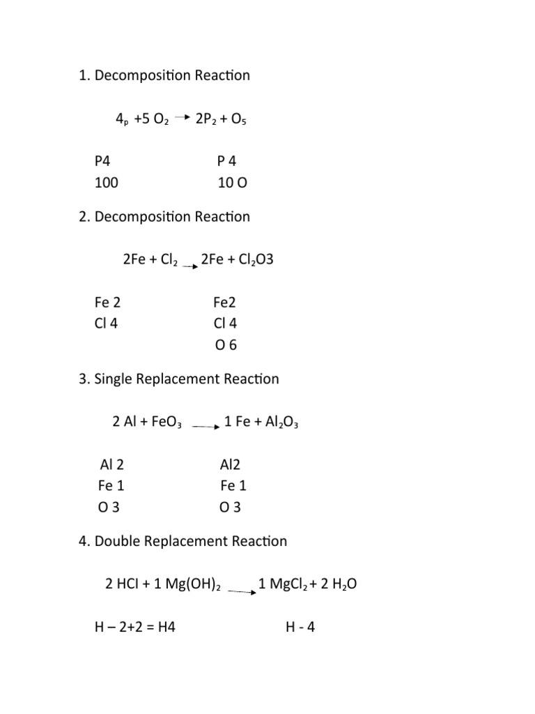 Decomposition Reaction | PDF