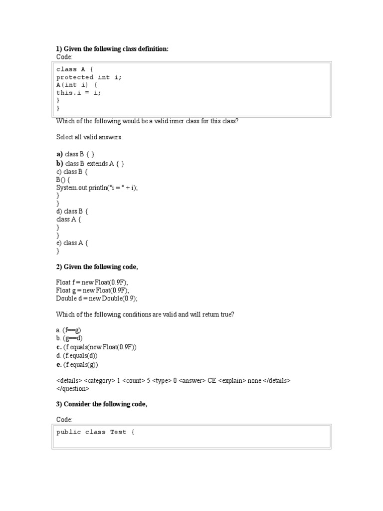 1) Given The Following Class Definition | PDF | Method (Computer Programming) | Class (Computer ...