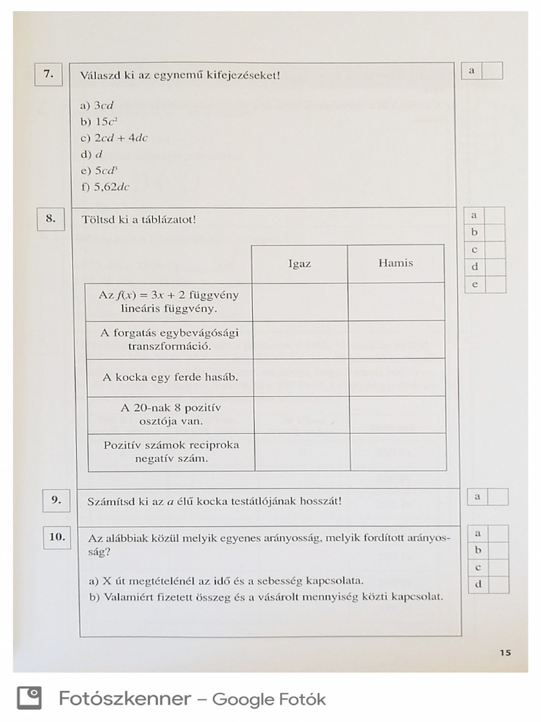 Válogatott Matematika Felvételi Feladatsorok 2. (Balogh Erika - Brecsokné Kertész Ágnes) | PDF