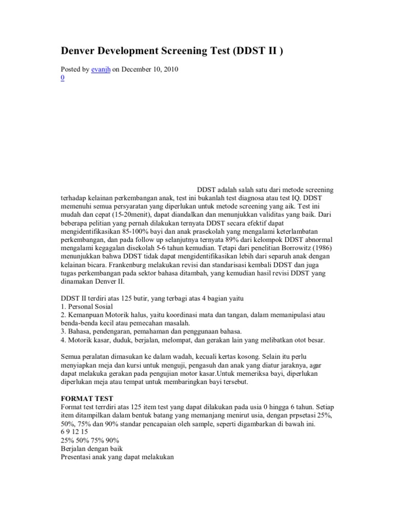 Denver Development Screening Test