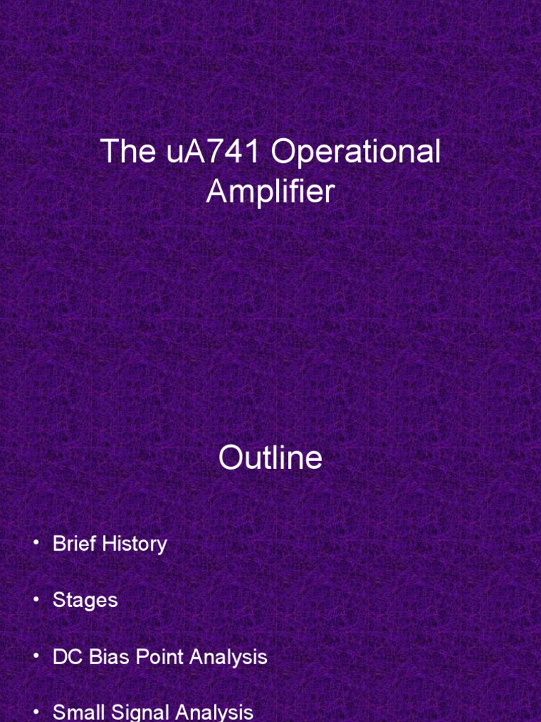 The Ua741 Operational Amplifier | PDF | Operational Amplifier | Amplifier