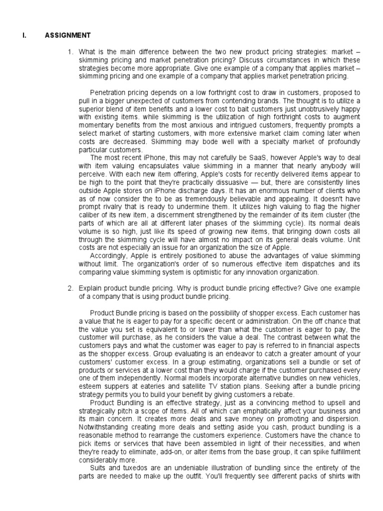 Assignment 3 | PDF | Pricing | Clothing