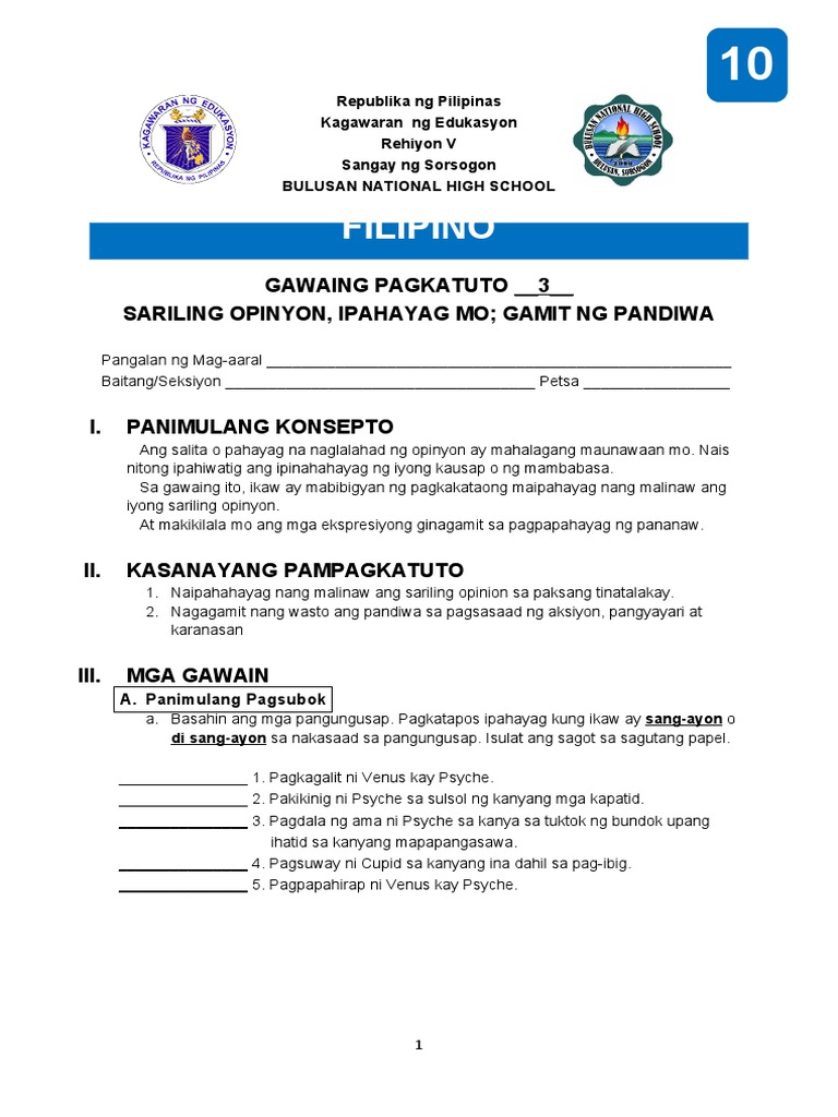 Gawaing Pagkatuto - 3 | PDF