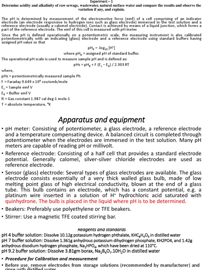 Experiment No 1. Acidity & Alkalinity Video | PDF | Ph | Alkalinity