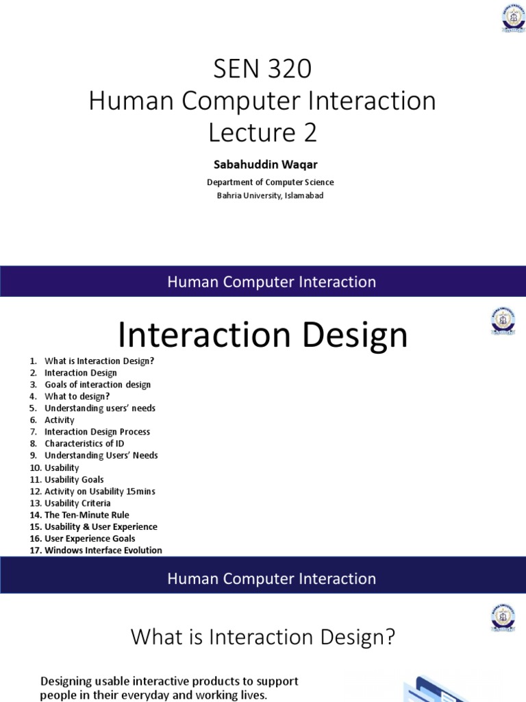 HCI Lecture3 18032021 033937pm | PDF | Usability | Human–Computer Interaction