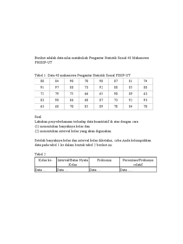Analisis Data Nilai Statistik | PDF | Metode & Bahan Ajar