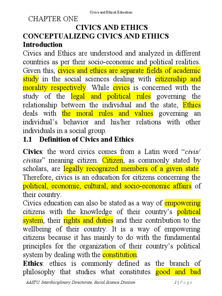 Civics Final Module | PDF | Morality | Citizenship