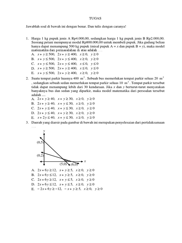 Tugas 4 Prolin (Model Matematika) | PDF
