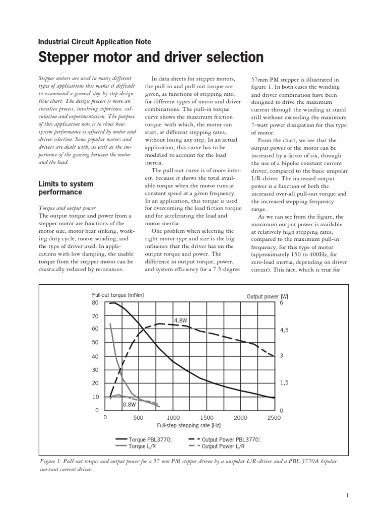 Stepper Motor Selection | PDF | Electric Motor | Bipolar Junction ...