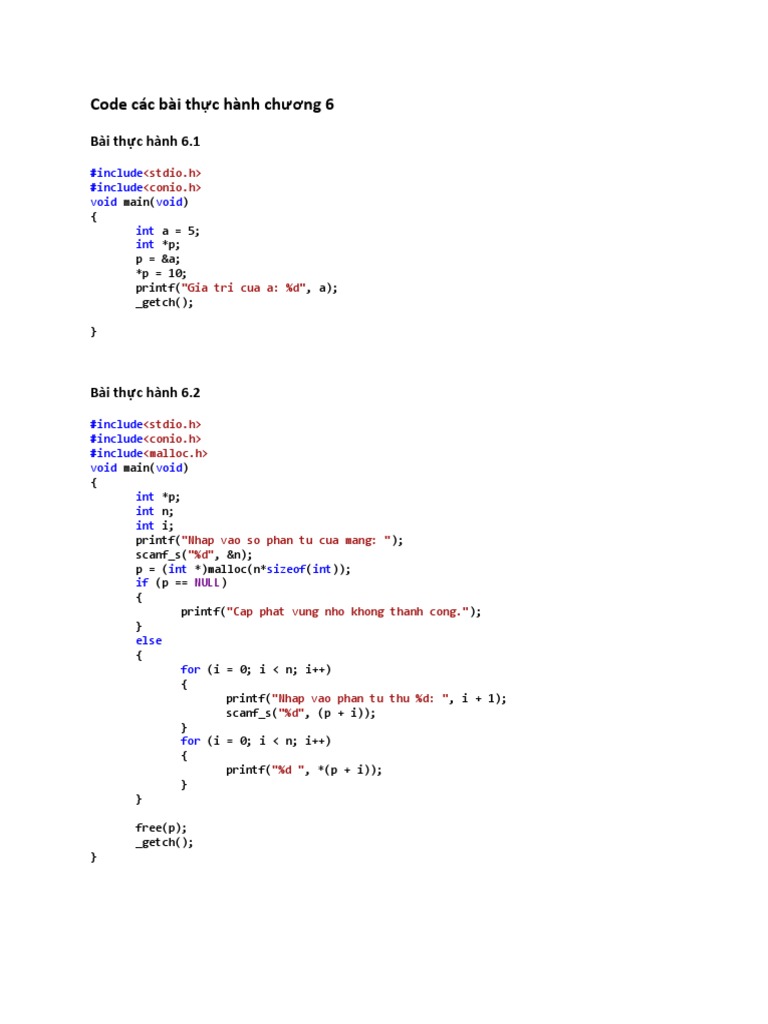 Code Thuc Hanh Chuong 6 | PDF