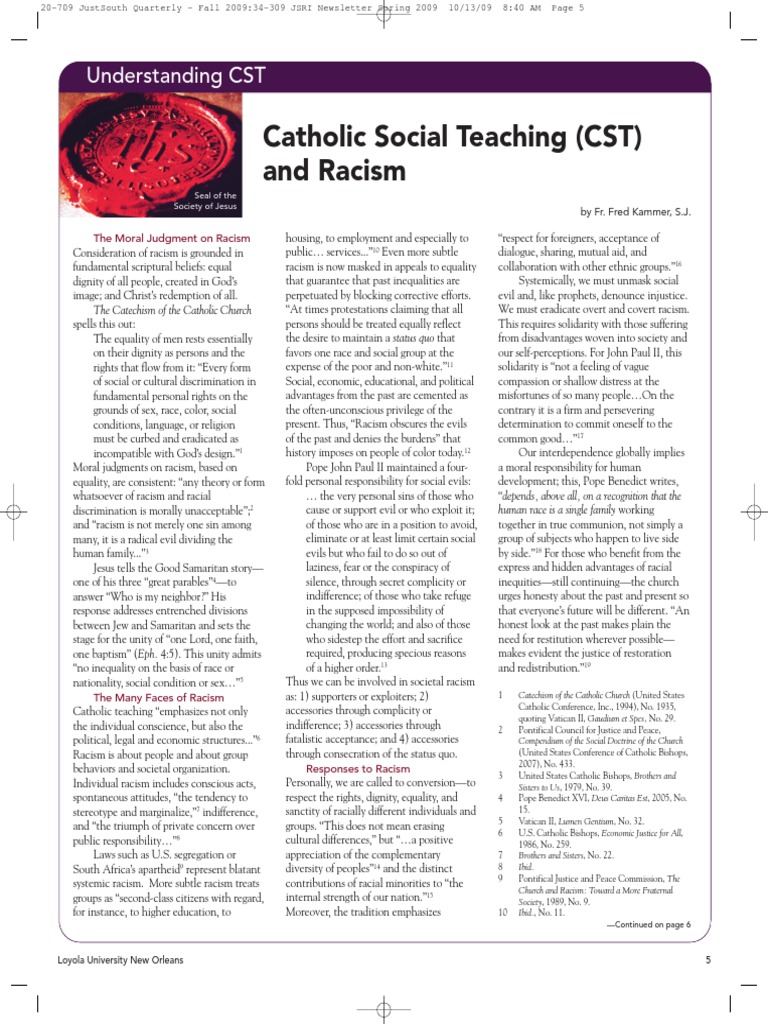Catholic Social Teaching (CST) and Racism | Download Free PDF ...