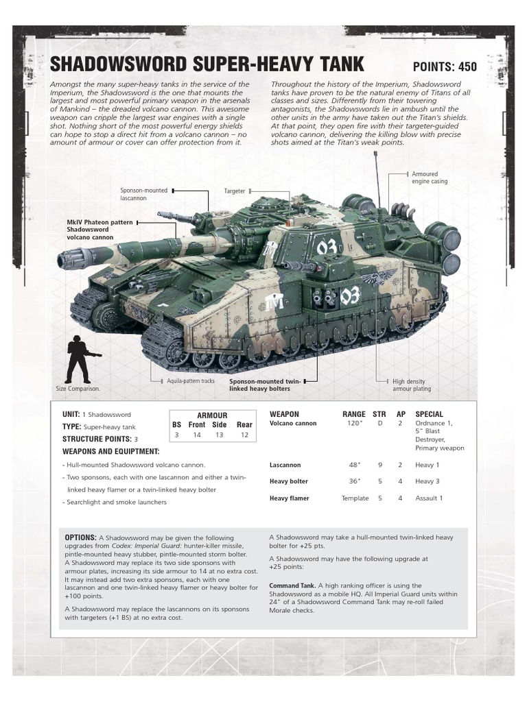 Shadowsword Super-Heavy Tank: POINTS: 450 | PDF | Tanks | Tracked ...