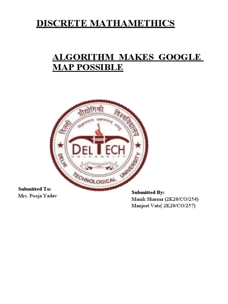 Discrete Mathamethics: Algorithm Makes Google Map Possible | PDF ...