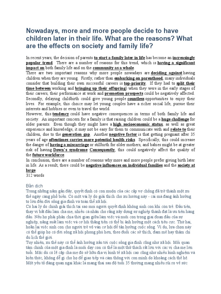 Nowadays, More and More People Decide To Have Children Later in Their ...