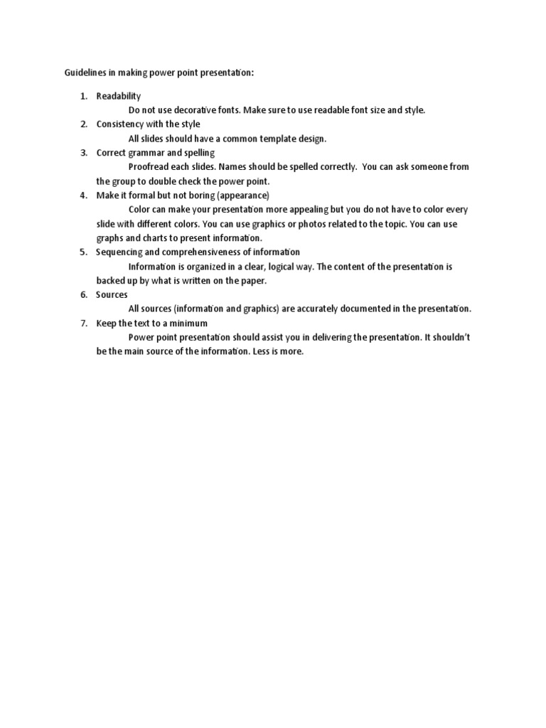 Guidelines in Making Power Point Presentation | PDF