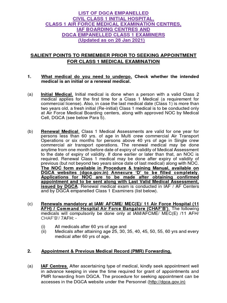 Salient Points To Remember Prior To Seeking Appointment For Class 1 ...